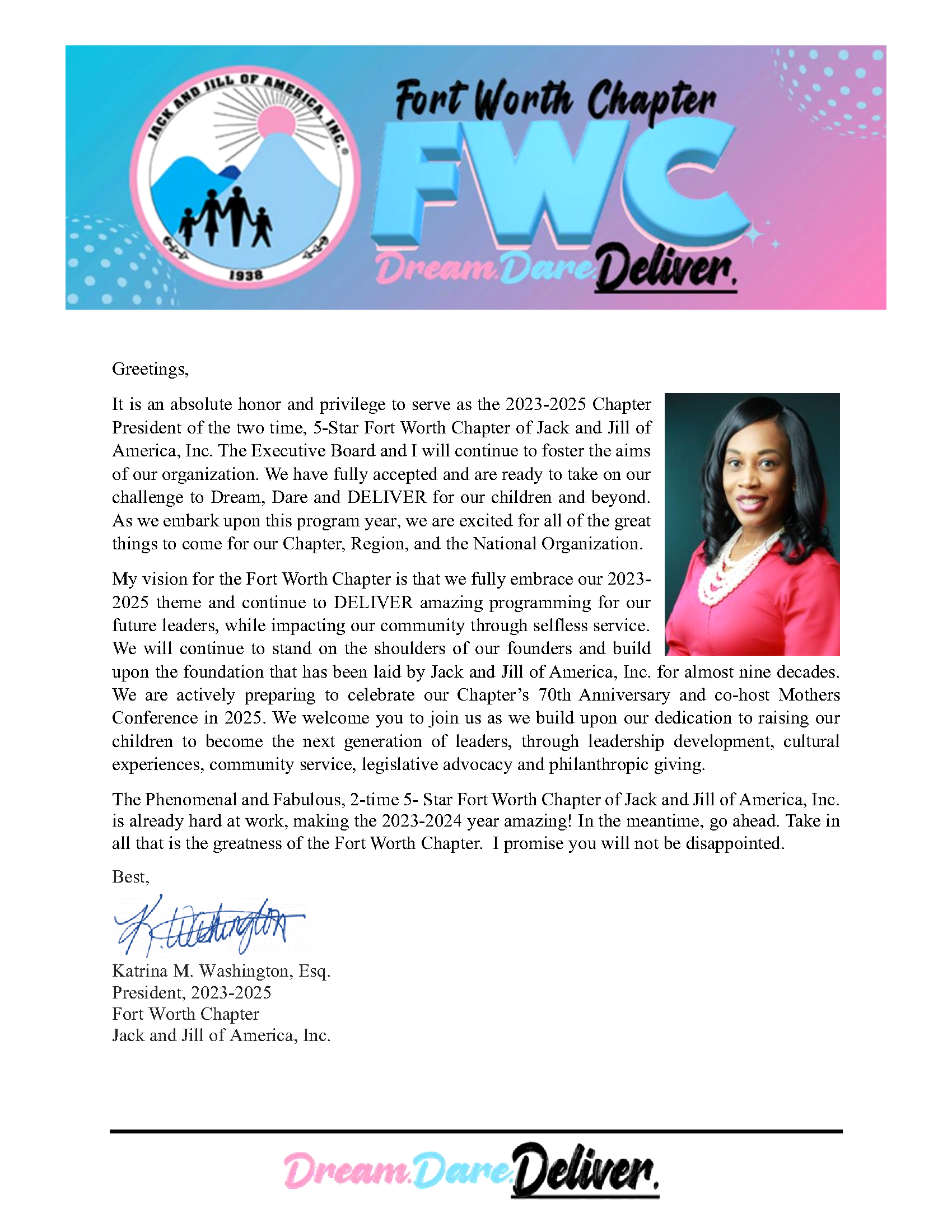 Message from Our President - Fort Worth Chapter-Jack and Jill of ...
